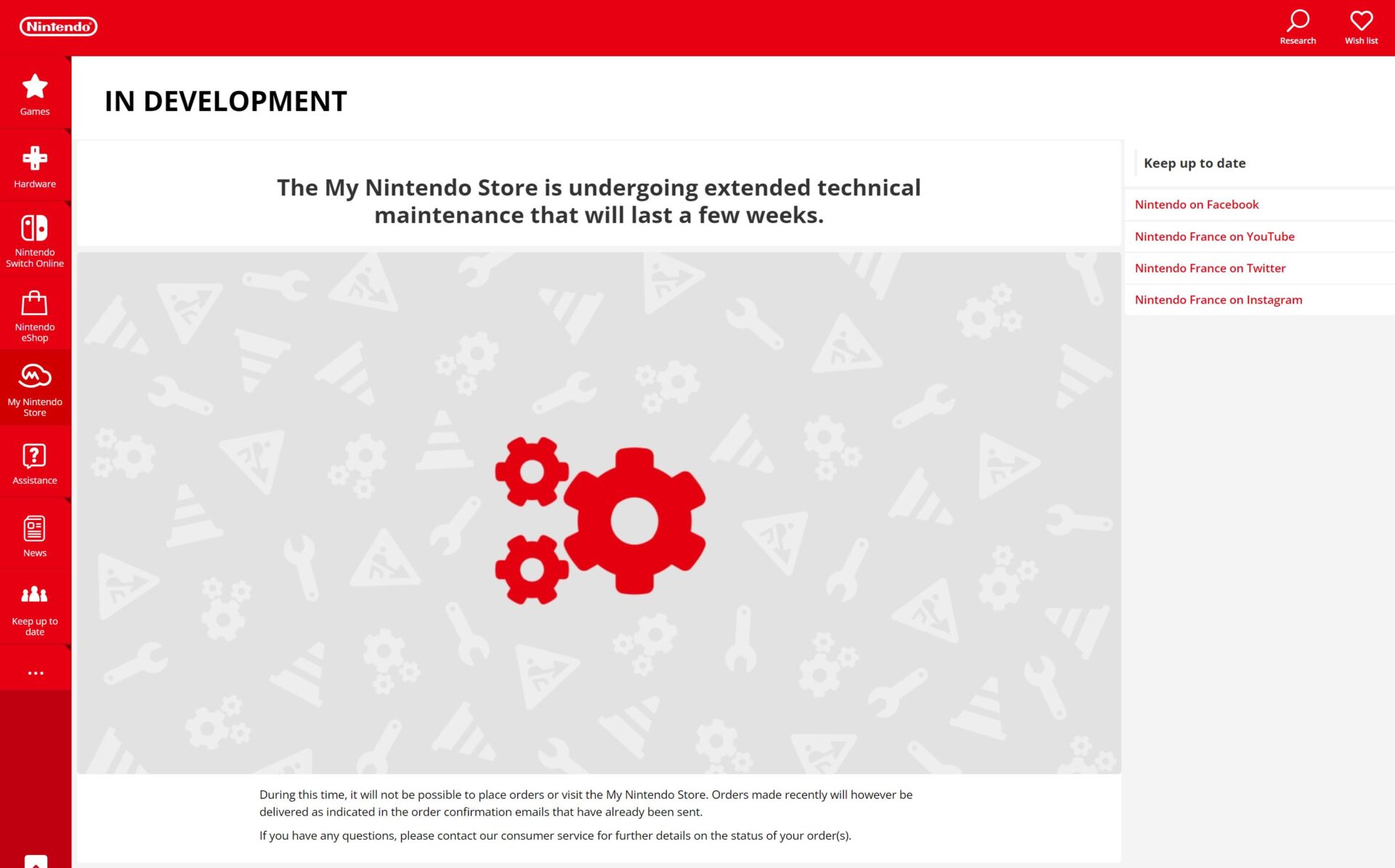 My Nintendo Store is down for maintenance that ‘will last a few weeks ...
