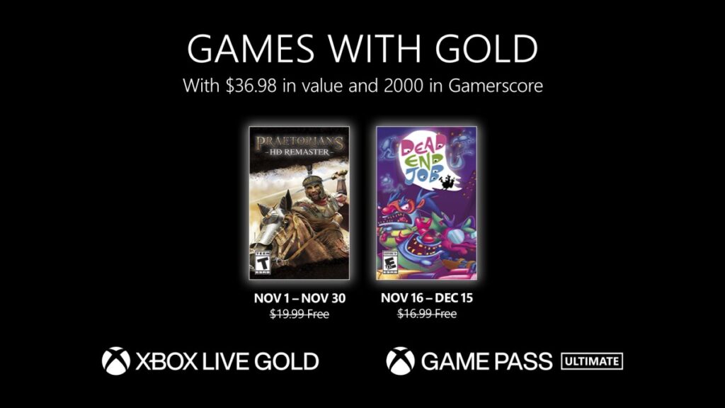 November’s Xbox Live Games with Gold titles have been announced | VGC