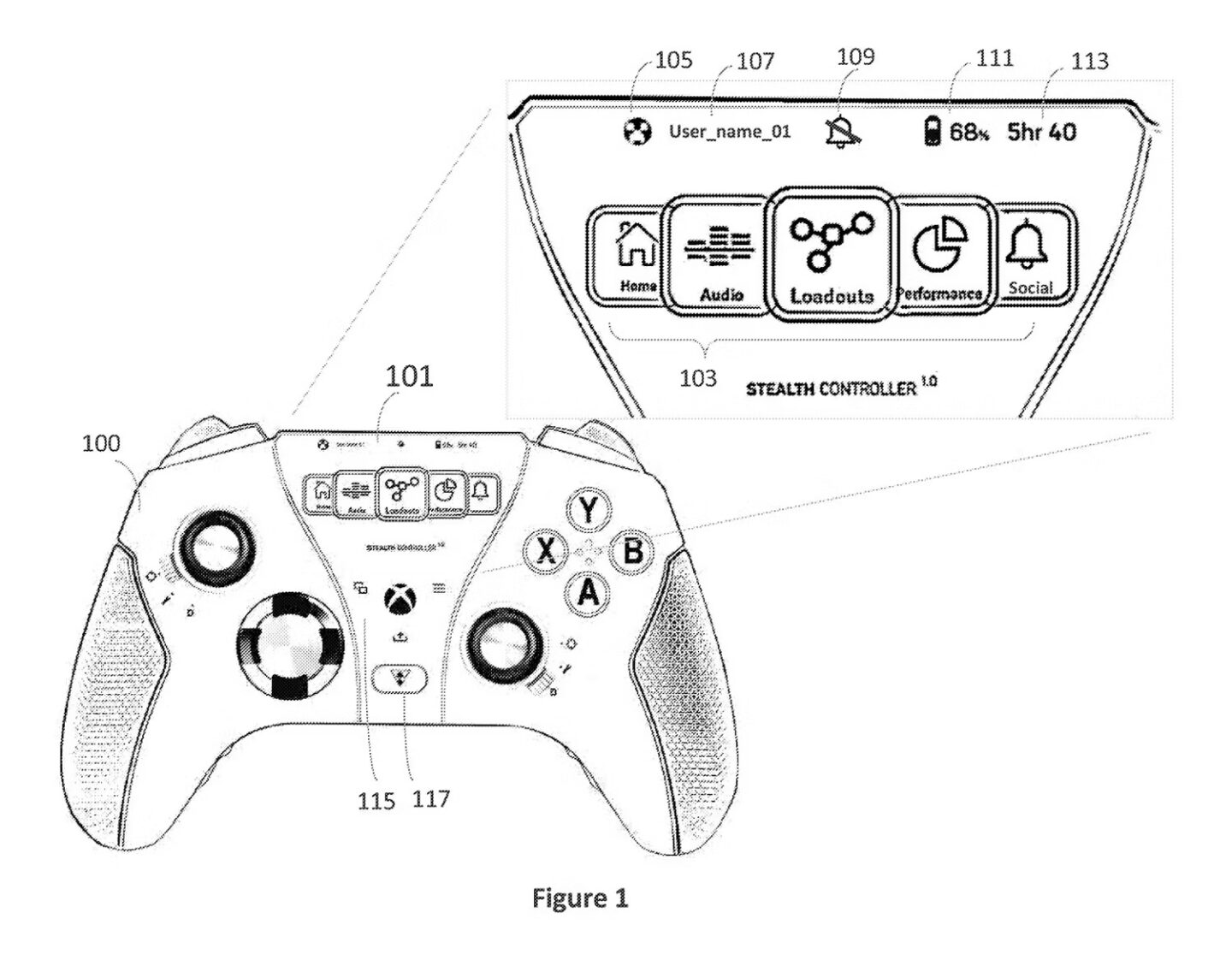 Xbox controller patent features a touchscreen for accessing saved ...