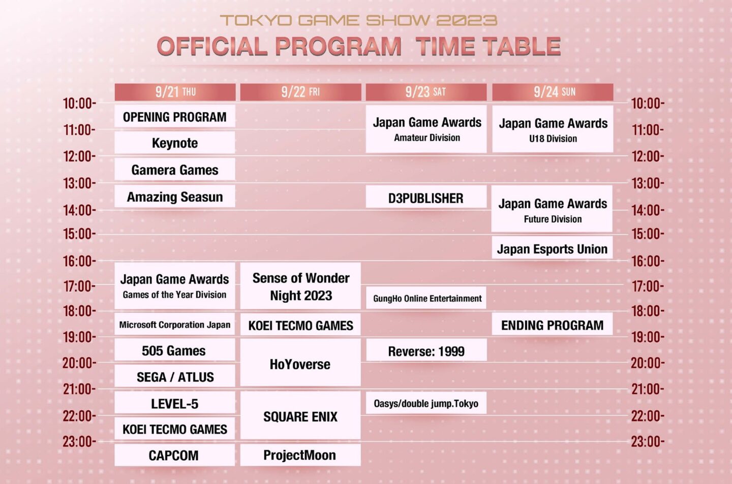 The streaming schedule for Tokyo Game Show has been released | VGC