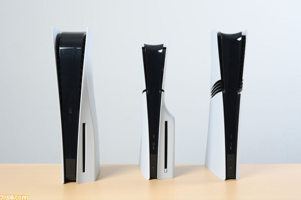 PS5 Pro images compare its size to the original and Slim PS5 models | VGC