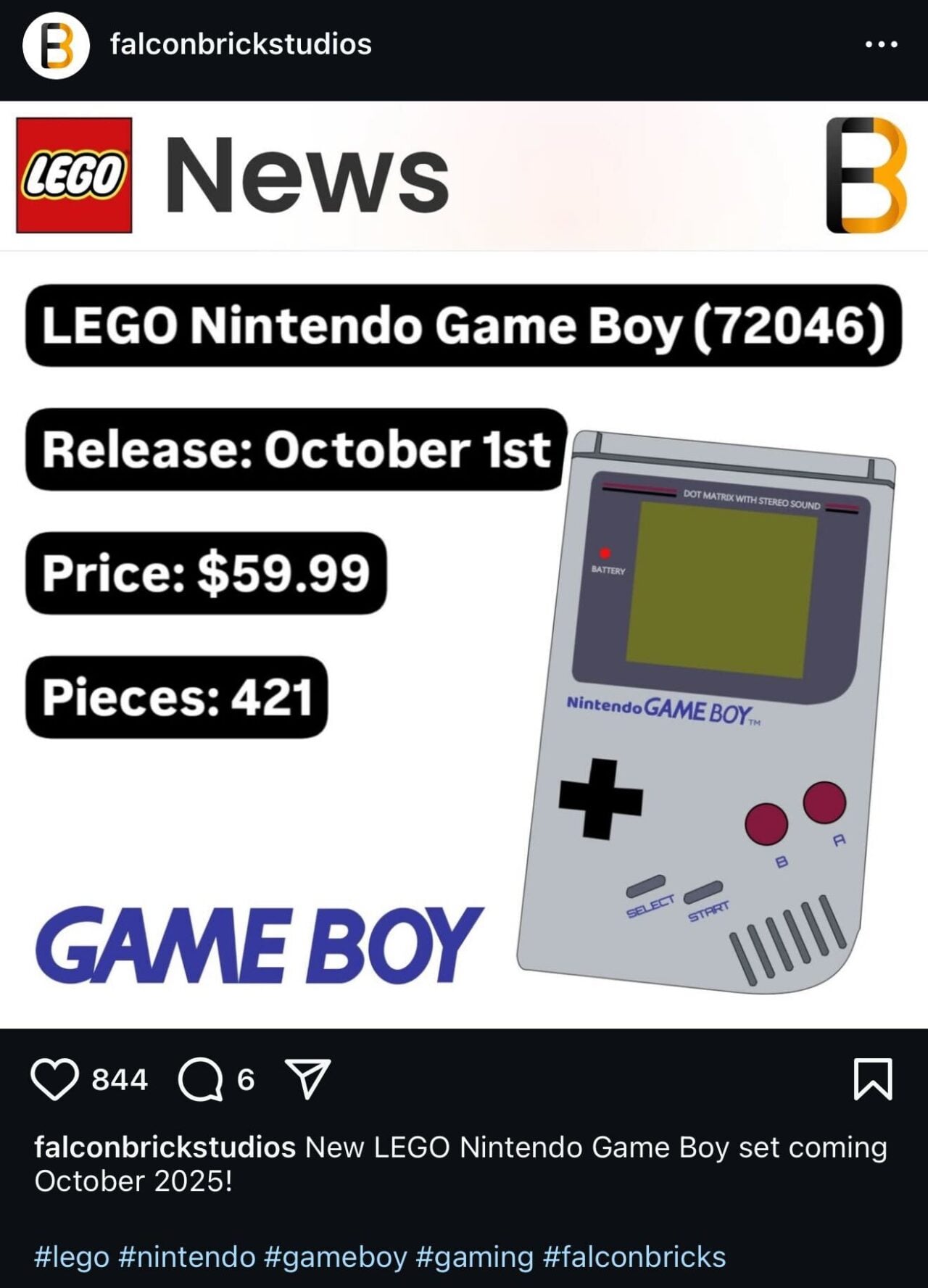 Lego Game Boy price, release date and piece count appear online | VGC