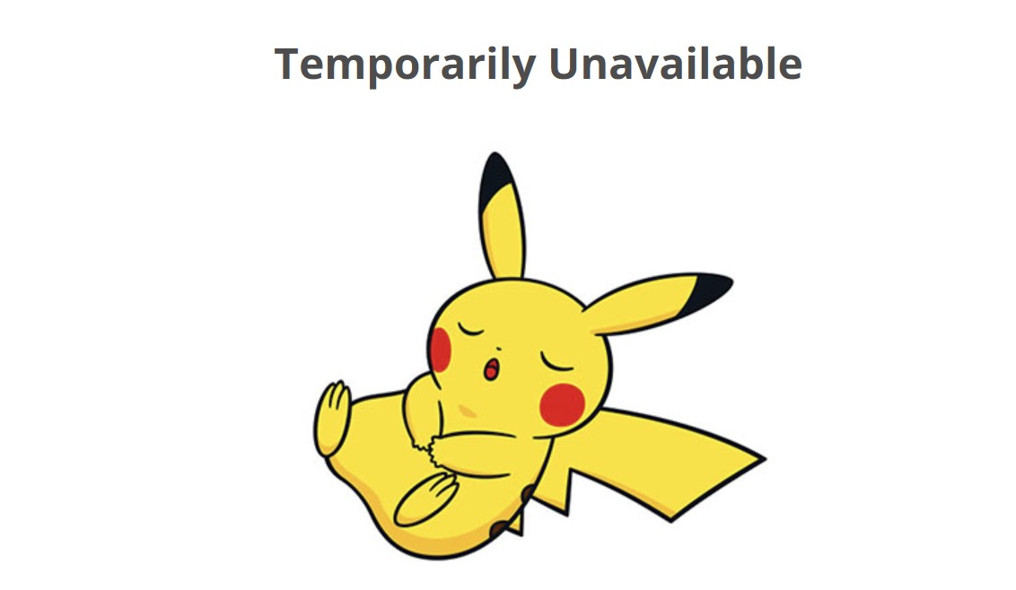Pokémon Center down: Pokémon fans hit with Temporarily Unavailable ...