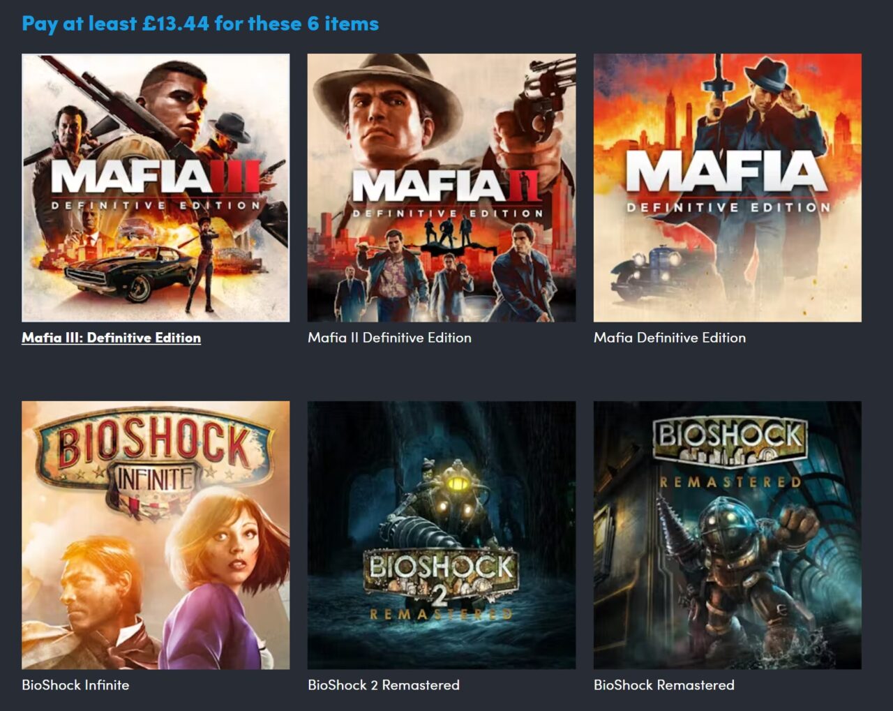 The latest Humble Bundle offers the Mafia and BioShock trilogies for ...